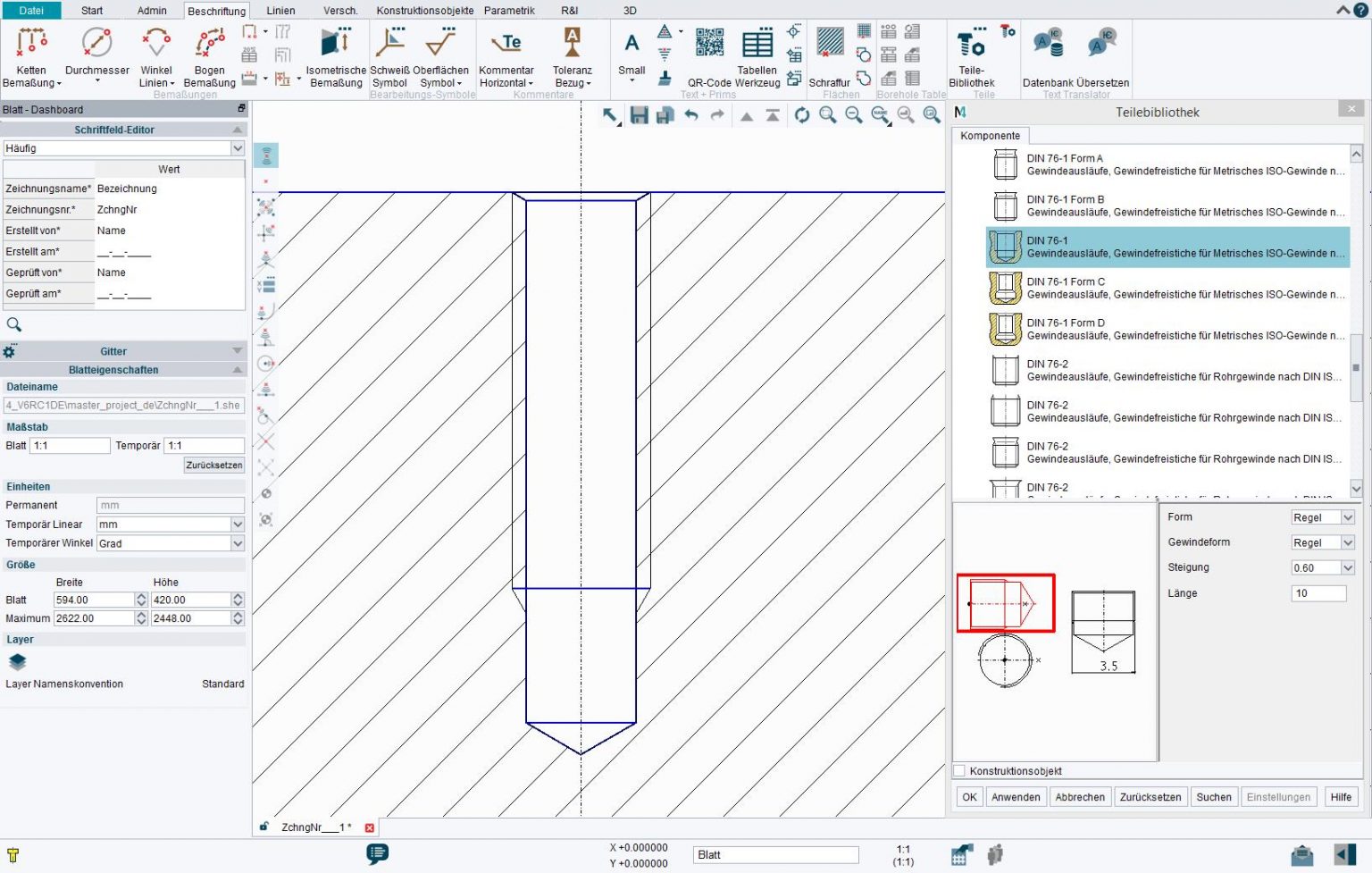 Libreria di parti standard CAD incluse in M4 DRAFTING