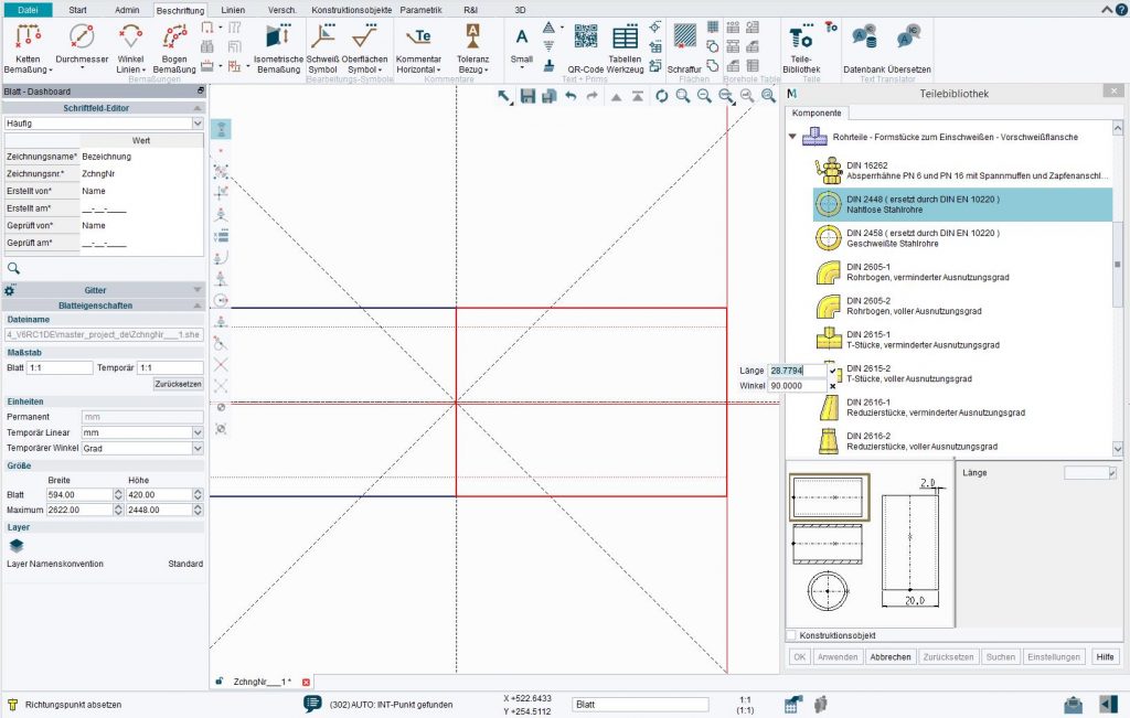 Libreria di parti standard CAD incluse in M4 DRAFTING