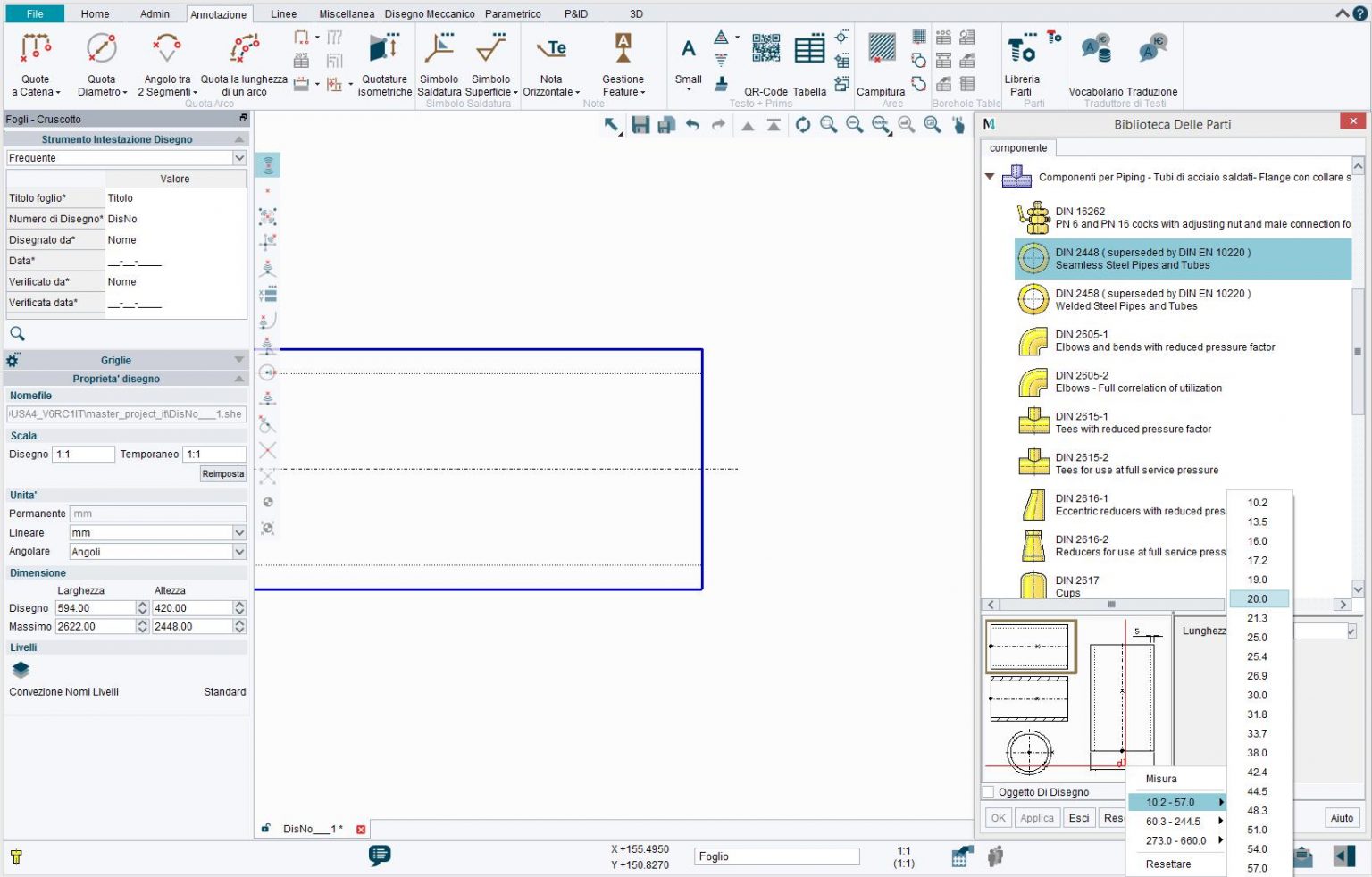 Libreria di parti standard CAD incluse in M4 DRAFTING